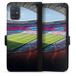 DeinDesign Galaxy A51 Handy Klapph&uuml;lle Handyh&uuml;lle aus Kunst Leder schwarz Flip Case Fcb Fc Bayern M&uuml;nchen Stadium Sideflip mit Lasche