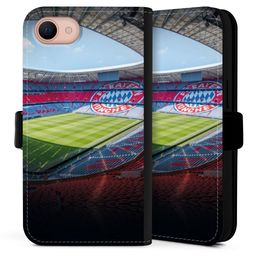 DeinDesign iPhone 16e Handy Klapph&uuml;lle Handyh&uuml;lle aus Kunst Leder schwarz Flip Case Fcb Fc Bayern M&uuml;nchen Stadium Sideflip mit Lasche