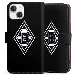 DeinDesign iPhone 14 Handy Klapph&uuml;lle Handyh&uuml;lle aus Kunst Leder schwarz Flip Case Borussia M&ouml;nchengladbach Gladbach Coat Of Arms Sideflip mit Lasche