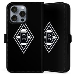 DeinDesign iPhone 16 Pro Max Handy Klapph&uuml;lle Handyh&uuml;lle aus Kunst Leder schwarz Flip Case Borussia M&ouml;nchengladbach Gladbach Coat Of Arms Sideflip mit Lasche