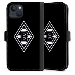 DeinDesign iPhone 13 Handy Klapph&uuml;lle Handyh&uuml;lle aus Kunst Leder schwarz Flip Case Borussia M&ouml;nchengladbach Gladbach Coat Of Arms Sideflip mit Lasche