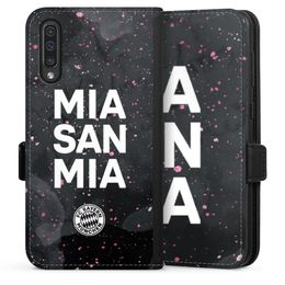 DeinDesign Galaxy A50 Handy Klapph&uuml;lle Handyh&uuml;lle aus Kunst Leder schwarz Flip Case Mia San Mia Girl Style Fc Bayern M&uuml;nchen Sideflip mit Lasche