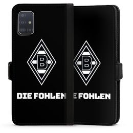 DeinDesign Galaxy A51 Handy Klapph&uuml;lle Handyh&uuml;lle aus Kunst Leder schwarz Flip Case Die Fohlen Gladbach Borussia M&ouml;nchengladbach Sideflip mit Lasche