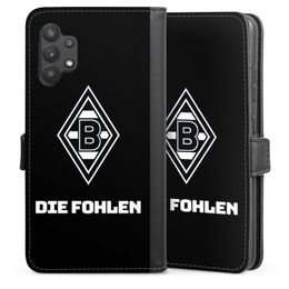 DeinDesign Galaxy A32 4G Handy Klapph&uuml;lle Handyh&uuml;lle aus Kunst Leder schwarz Flip Case Die Fohlen Gladbach Borussia M&ouml;nchengladbach Sideflip mit Lasche