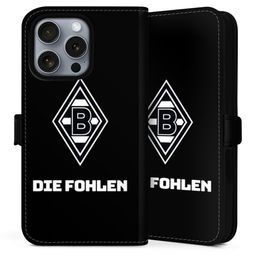 DeinDesign iPhone 16 Pro Max Handy Klapph&uuml;lle Handyh&uuml;lle aus Kunst Leder schwarz Flip Case Die Fohlen Gladbach Borussia M&ouml;nchengladbach Sideflip mit Lasche
