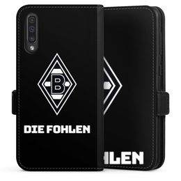 DeinDesign Galaxy A50 Handy Klapph&uuml;lle Handyh&uuml;lle aus Kunst Leder schwarz Flip Case Die Fohlen Gladbach Borussia M&ouml;nchengladbach Sideflip mit Lasche