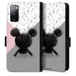 DeinDesign Galaxy S20 Handy Klapph&uuml;lle Handyh&uuml;lle aus Kunst Leder schwarz Flip Case Marble Disney Mickey Mouse Sideflip mit Lasche