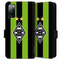 DeinDesign Galaxy S20 Handy Klapph&uuml;lle Handyh&uuml;lle aus Kunst Leder schwarz Flip Case Borussia M&ouml;nchengladbach Gladbach Stripes Sideflip mit Lasche