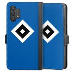 DeinDesign Galaxy A32 4G Handy Klapph&uuml;lle Handyh&uuml;lle aus Kunst Leder schwarz Flip Case Logo Hsv Hamburger Sv Sideflip mit Lasche