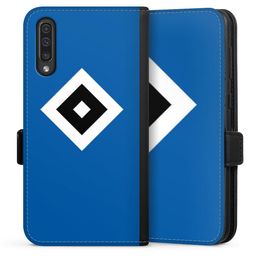DeinDesign Galaxy A50 Handy Klapph&uuml;lle Handyh&uuml;lle aus Kunst Leder schwarz Flip Case Logo Hsv Hamburger Sv Sideflip mit Lasche