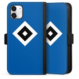 DeinDesign iPhone 11 Handy Klapph&uuml;lle Handyh&uuml;lle aus Kunst Leder schwarz Flip Case Logo Hsv Hamburger Sv Sideflip mit Lasche