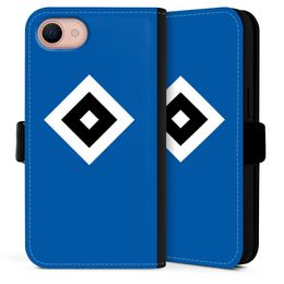 DeinDesign iPhone 16e Handy Klapph&uuml;lle Handyh&uuml;lle aus Kunst Leder schwarz Flip Case Logo Hsv Hamburger Sv Sideflip mit Lasche