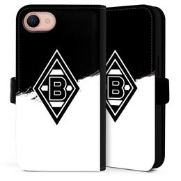 DeinDesign iPhone 16e Handy Klapph&uuml;lle Handyh&uuml;lle aus Kunst Leder schwarz Flip Case Bmg Borussia M&ouml;nchengladbach Gladbach Sideflip mit Lasche