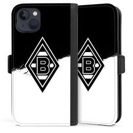 DeinDesign iPhone 13 Handy Klapph&uuml;lle Handyh&uuml;lle aus Kunst Leder schwarz Flip Case Bmg Borussia M&ouml;nchengladbach Gladbach Sideflip mit Lasche
