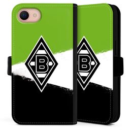 DeinDesign iPhone 16e Handy Klapph&uuml;lle Handyh&uuml;lle aus Kunst Leder schwarz Flip Case Borussia M&ouml;nchengladbach Bmg Official Licensed Product Sideflip mit Lasche