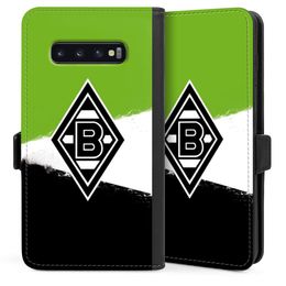 DeinDesign Galaxy S10 Plus Handy Klapph&uuml;lle Handyh&uuml;lle aus Kunst Leder schwarz Flip Case Borussia M&ouml;nchengladbach Bmg Official Licensed Product Sideflip mit 