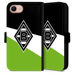 DeinDesign iPhone 16e Handy Klapph&uuml;lle Handyh&uuml;lle aus Kunst Leder schwarz Flip Case Borussia M&ouml;nchengladbach Official Licensed Product Gladbach Sideflip mit 