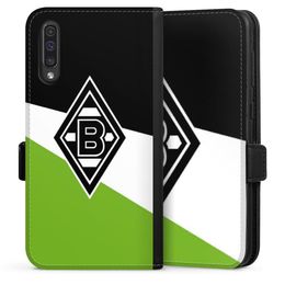 DeinDesign Galaxy A50 Handy Klapph&uuml;lle Handyh&uuml;lle aus Kunst Leder schwarz Flip Case Borussia M&ouml;nchengladbach Official Licensed Product Gladbach Sideflip mit 