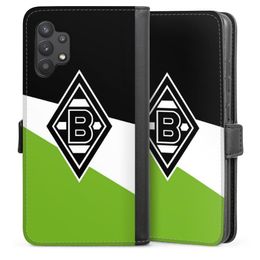 DeinDesign Galaxy A32 4G Handy Klapph&uuml;lle Handyh&uuml;lle aus Kunst Leder schwarz Flip Case Borussia M&ouml;nchengladbach Official Licensed Product Gladbach Sideflip mit 