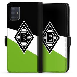 DeinDesign Galaxy A51 Handy Klapph&uuml;lle Handyh&uuml;lle aus Kunst Leder schwarz Flip Case Borussia M&ouml;nchengladbach Official Licensed Product Gladbach Sideflip mit 
