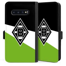 DeinDesign Galaxy S10 Plus Handy Klapph&uuml;lle Handyh&uuml;lle aus Kunst Leder schwarz Flip Case Borussia M&ouml;nchengladbach Official Licensed Product Gladbach Sideflip mit