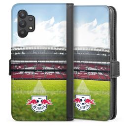 DeinDesign Galaxy A32 4G Handy Klapph&uuml;lle Handyh&uuml;lle aus Kunst Leder schwarz Flip Case Stadium Rb Leipzig Official Licensed Product Sideflip mit Lasche
