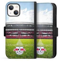 DeinDesign Galaxy A51 Handy Klapph&uuml;lle Handyh&uuml;lle aus Kunst Leder schwarz Flip Case Stadium Rb Leipzig Official Licensed Product Sideflip mit Lasche