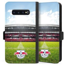 DeinDesign Galaxy S10 Plus Handy Klapph&uuml;lle Handyh&uuml;lle aus Kunst Leder schwarz Flip Case Stadium Rb Leipzig Official Licensed Product Sideflip mit Lasche