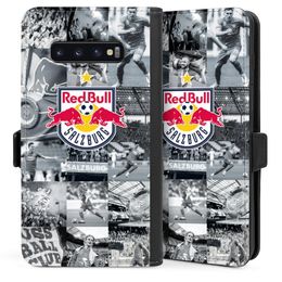 DeinDesign Galaxy S10 Plus Handy Klapph&uuml;lle Handyh&uuml;lle aus Kunst Leder schwarz Flip Case Salzburg Red Bull Fc Red Bull Salzburg Sideflip mit Lasche