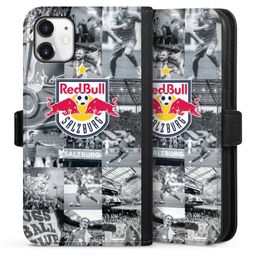 DeinDesign iPhone 11 Handy Klapph&uuml;lle Handyh&uuml;lle aus Kunst Leder schwarz Flip Case Salzburg Red Bull Fc Red Bull Salzburg Sideflip mit Lasche