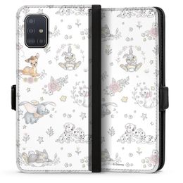 DeinDesign Galaxy A51 Handy Klapph&uuml;lle Handyh&uuml;lle aus Kunst Leder schwarz Flip Case Disney Dumbo Bambi Sideflip mit Lasche