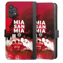 DeinDesign Galaxy A32 4G Handy Klapph&uuml;lle Handyh&uuml;lle aus Kunst Leder schwarz Flip Case Mia San Mia Fcb Fc Bayern M&uuml;nchen Sideflip mit Lasche