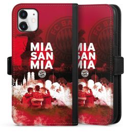 DeinDesign iPhone 11 Handy Klapph&uuml;lle Handyh&uuml;lle aus Kunst Leder schwarz Flip Case Mia San Mia Fcb Fc Bayern M&uuml;nchen Sideflip mit Lasche