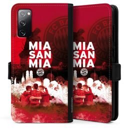 DeinDesign Galaxy S20 Handy Klapph&uuml;lle Handyh&uuml;lle aus Kunst Leder schwarz Flip Case Fc Bayern M&uuml;nchen Fcb Mia San Mia Sideflip mit Lasche