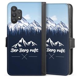 DeinDesign Galaxy A32 4G Handy Klapph&uuml;lle Handyh&uuml;lle aus Kunst Leder schwarz Flip Case Wanderlust Sky Mountain Sideflip mit Lasche
