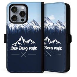 DeinDesign iPhone 16 Pro Max Handy Klapph&uuml;lle Handyh&uuml;lle aus Kunst Leder schwarz Flip Case Wanderlust Sky Mountain Sideflip mit Lasche