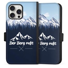 DeinDesign iPhone 15 Pro Max Handy Klapph&uuml;lle Handyh&uuml;lle aus Kunst Leder schwarz Flip Case Wanderlust Sky Mountain Sideflip mit Lasche