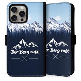 DeinDesign iPhone 16 Pro Handy Klapph&uuml;lle Handyh&uuml;lle aus Kunst Leder schwarz Flip Case Wanderlust Sky Mountain Sideflip mit Lasche