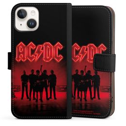 DeinDesign iPhone 14 Handy Klapph&uuml;lle Handyh&uuml;lle aus Kunst Leder schwarz Flip Case Band Acdc Official Licensed Product Sideflip mit Lasche