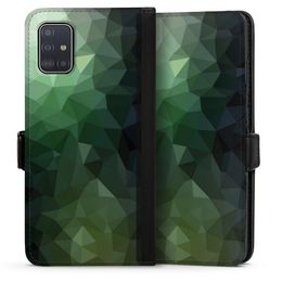DeinDesign Galaxy A51 Handy Klapph&uuml;lle Handyh&uuml;lle aus Kunst Leder schwarz Flip Case Tarnmuster Geometric Mosaic Sideflip mit Lasche