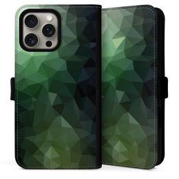 DeinDesign iPhone 16 Pro Handy Klapph&uuml;lle Handyh&uuml;lle aus Kunst Leder schwarz Flip Case Tarnmuster Geometric Mosaic Sideflip mit Lasche
