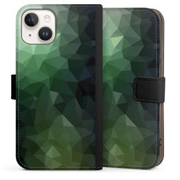 DeinDesign iPhone 14 Handy Klapph&uuml;lle Handyh&uuml;lle aus Kunst Leder schwarz Flip Case Tarnmuster Geometric Mosaic Sideflip mit Lasche