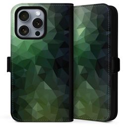 DeinDesign iPhone 16 Pro Max Handy Klapph&uuml;lle Handyh&uuml;lle aus Kunst Leder schwarz Flip Case Tarnmuster Geometric Mosaic Sideflip mit Lasche