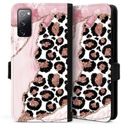 DeinDesign Galaxy S20 Handy Klapph&uuml;lle Handyh&uuml;lle aus Kunst Leder schwarz Flip Case Glitzer Marble Leopard Sideflip mit Lasche