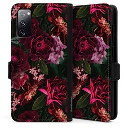 DeinDesign Galaxy S20 Handy Klapph&uuml;lle Handyh&uuml;lle aus Kunst Leder schwarz Flip Case Blossom Flowers Rose Sideflip mit Lasche