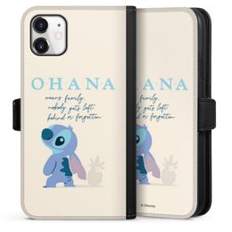 DeinDesign iPhone 11 Handy Klapph&uuml;lle Handyh&uuml;lle aus Kunst Leder schwarz Flip Case Lilo & Stitch Disney Official Licensed Product Sideflip mit Lasche
