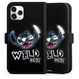 DeinDesign iPhone 11 Pro Handy Klapph&uuml;lle Handyh&uuml;lle aus Kunst Leder schwarz Flip Case Lilo & Stitch Disney Official Licensed Product Sideflip mit Lasche