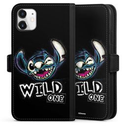 DeinDesign iPhone 11 Handy Klapph&uuml;lle Handyh&uuml;lle aus Kunst Leder schwarz Flip Case Lilo & Stitch Disney Official Licensed Product Sideflip mit Lasche