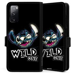 DeinDesign Galaxy S20 Handy Klapph&uuml;lle Handyh&uuml;lle aus Kunst Leder schwarz Flip Case Lilo & Stitch Official Licensed Product Disney Sideflip mit Lasche