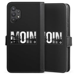 DeinDesign Galaxy A32 4G Handy Klapph&uuml;lle Handyh&uuml;lle aus Kunst Leder schwarz Flip Case Hamburger Sv Hsv Official Licensed Product Sideflip mit Lasche
